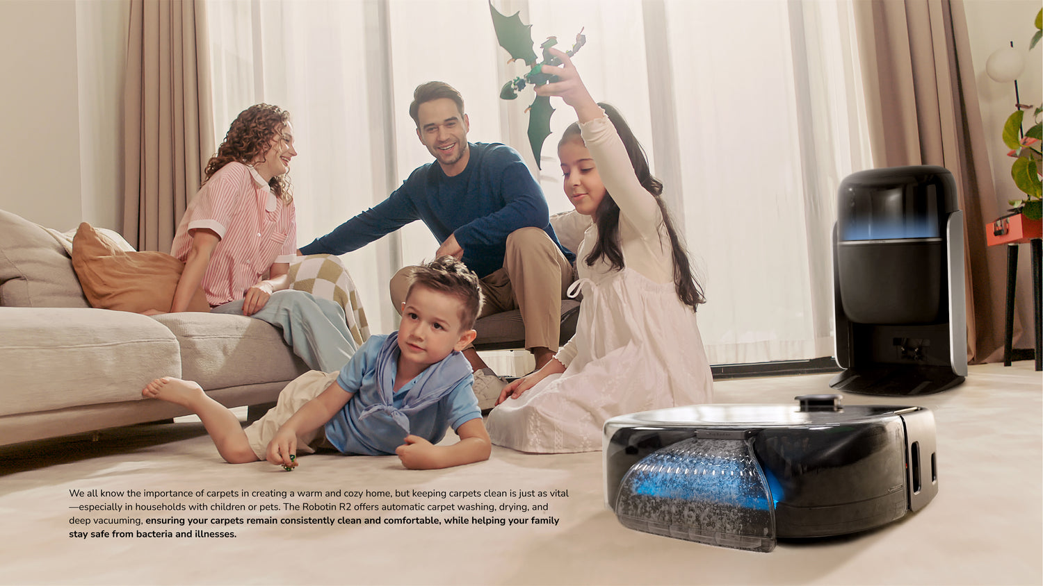 Robotin - World's First Robot Carpet Washer | Auto Wash & Dry